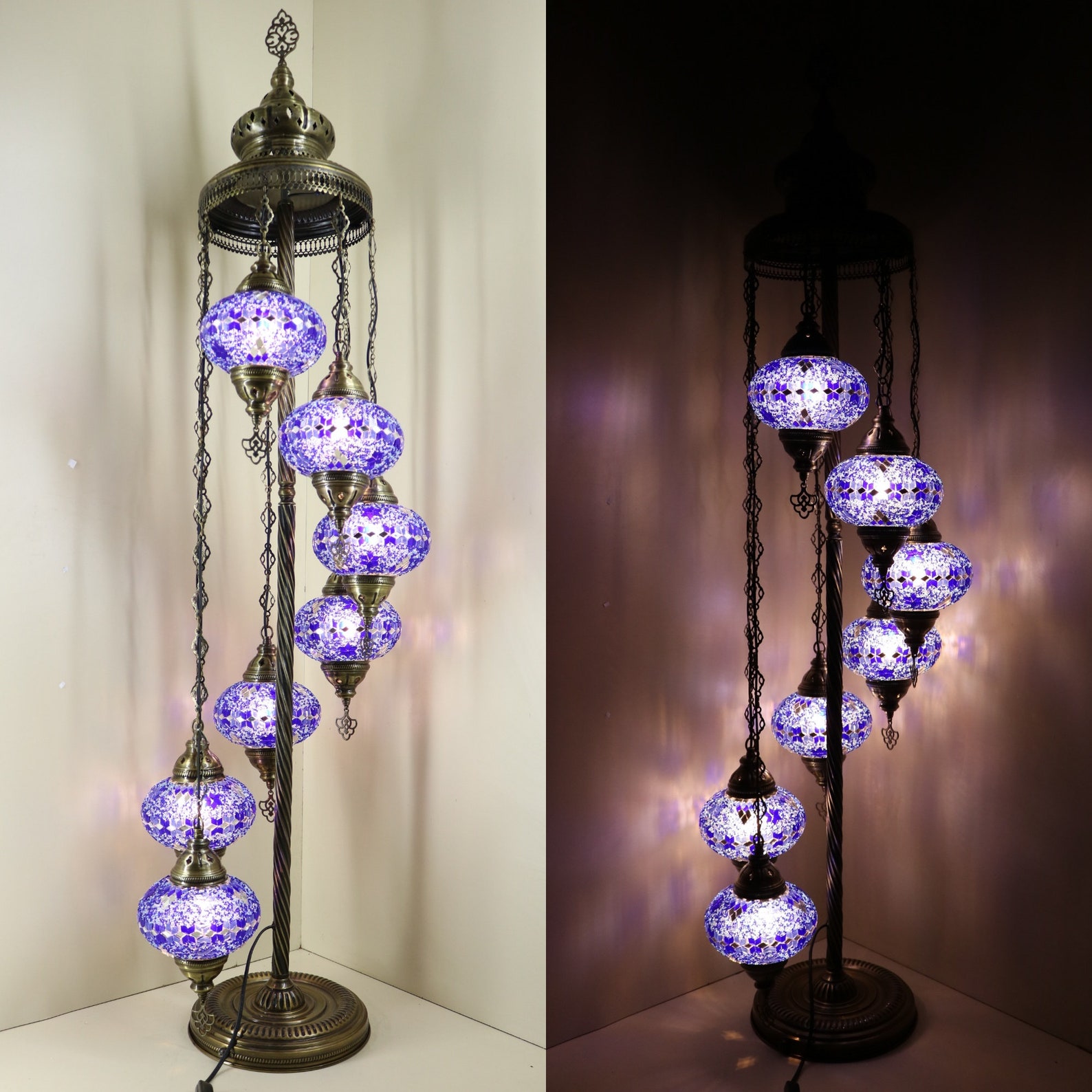 10 COLOR VARIATIONS Set of 7 Rainbow Corner Lamp Turkish - Etsy