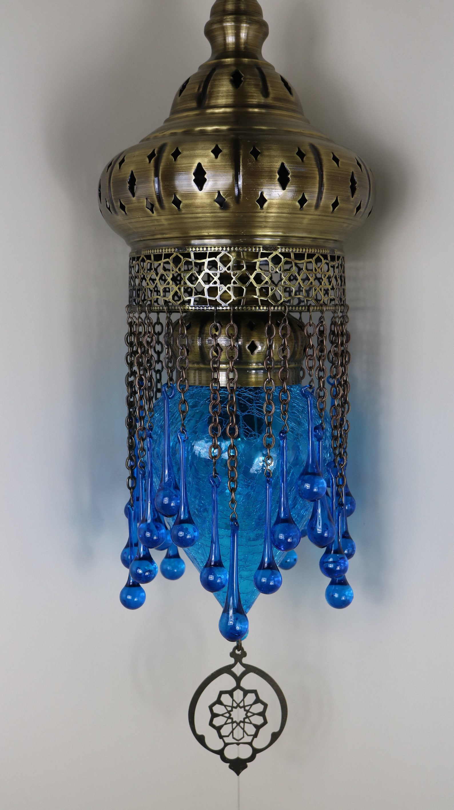 Blue Blob Chandelier Lamp -hall Lamp- Turkish Ottoman Lamp -home ...