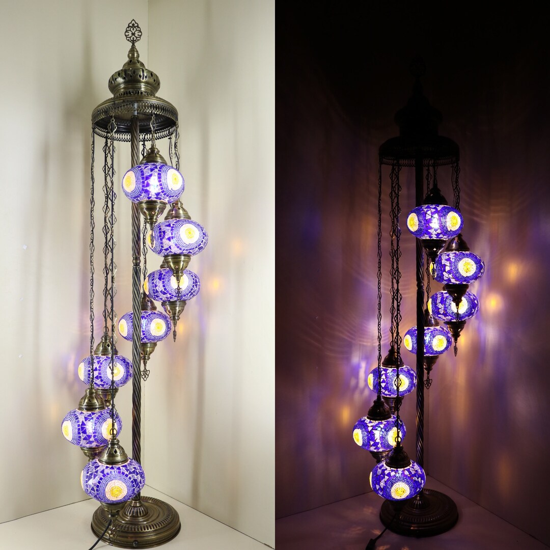 10 COLOR VARIATIONS Set of 7 - Rainbow Corner Lamp - Turkish Ottoman ...