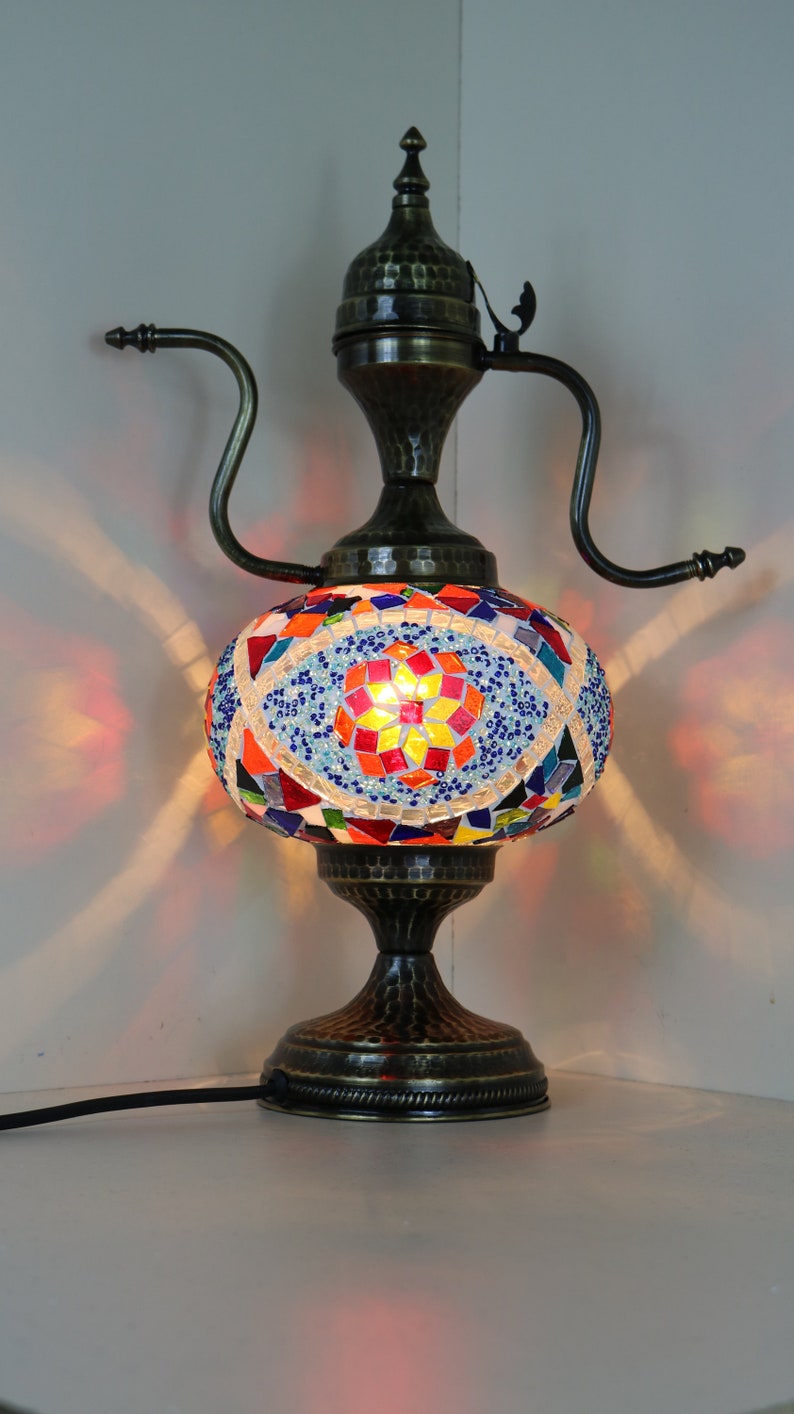 Turkish Ewer Mosaic Table Lamp -İbrik Lamp - Home Decoration -table ...