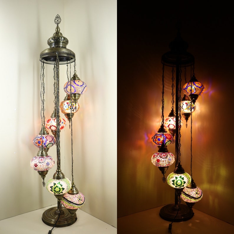 10 COLOR VARIATIONS Set of 7 Rainbow Corner Lamp Turkish - Etsy