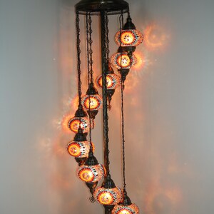 Set of 9 Turkish 9 Big Globe Turkish Lamp,mosaic Standing Lamp,floor ...