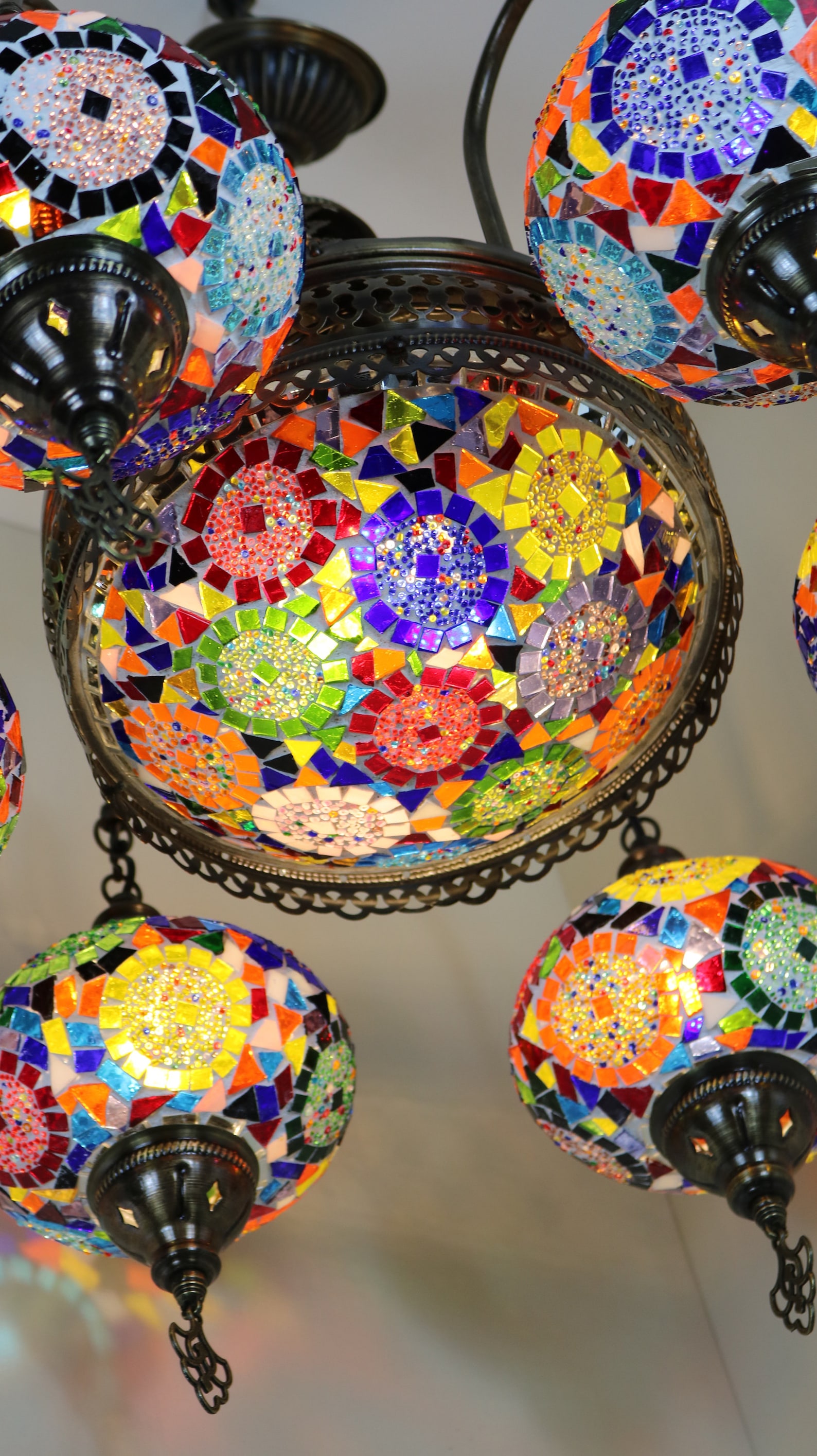 Set of 61 Turkish Mosaic Chandelier turkish Lamp colored | Etsy