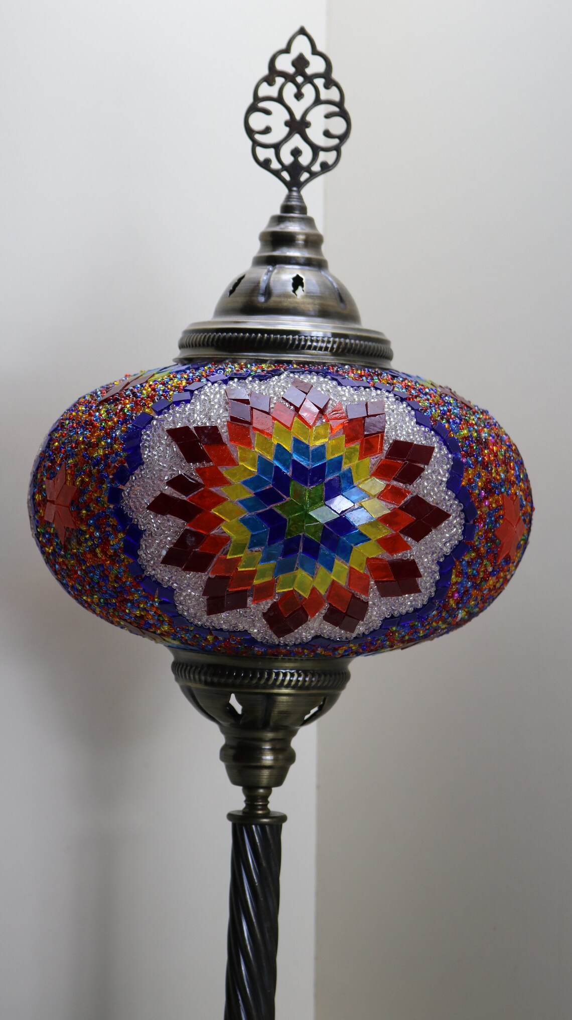 Red Colorful Table Lamp - Turkish Mosaic Lamp - Home Decoration - Bed ...