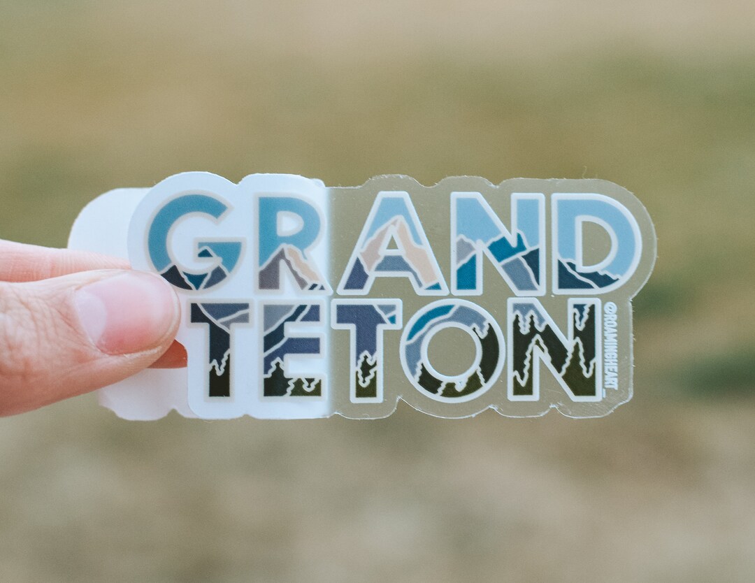 Grand Teton Sticker 3x2 Clear Vinyl Sticker Clear Mountain Sticker ...