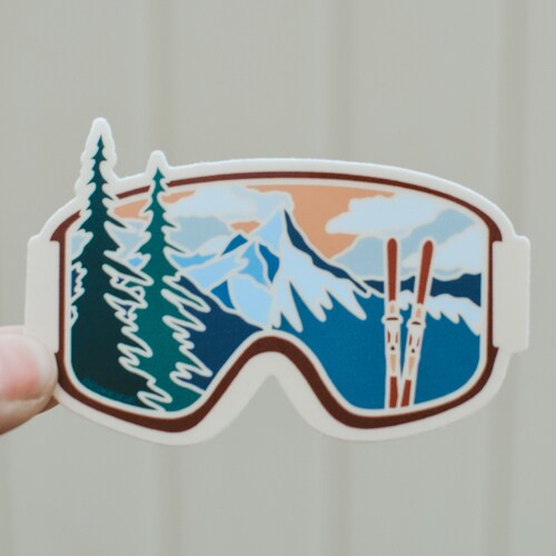 Mountain Goggles Ski Sticker | Etsy