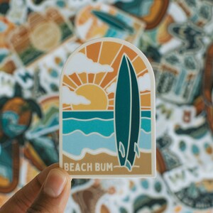 Beach Bum Sticker Adventure Sticker Beach Sticker Sea Shore Sticker - Etsy