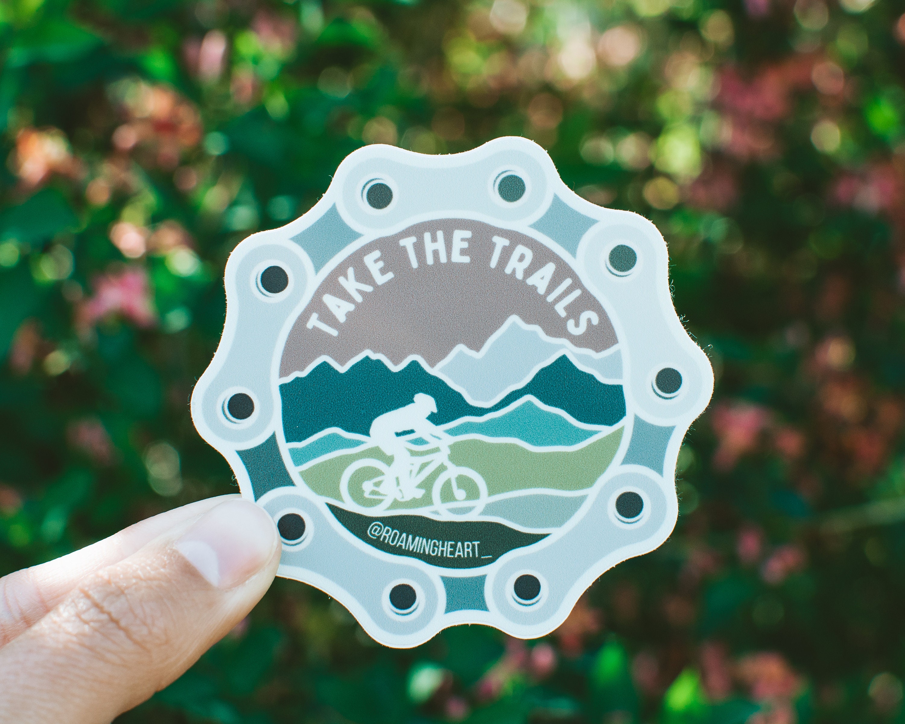 Take the Trails Mountain Biking Sticker Vinyl Mountain - Etsy