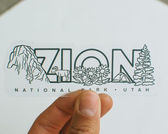 Zion NP Sticker Utah National Park Sticker Zion Sticker - Etsy