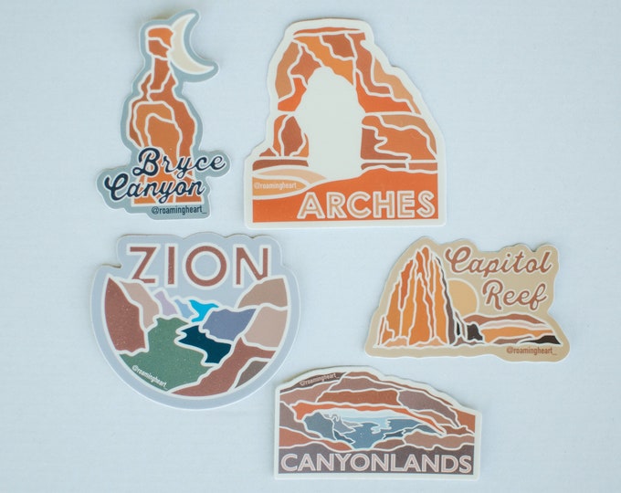 STICKER PACK Utah National Parks Utah Mighty Five National - Etsy