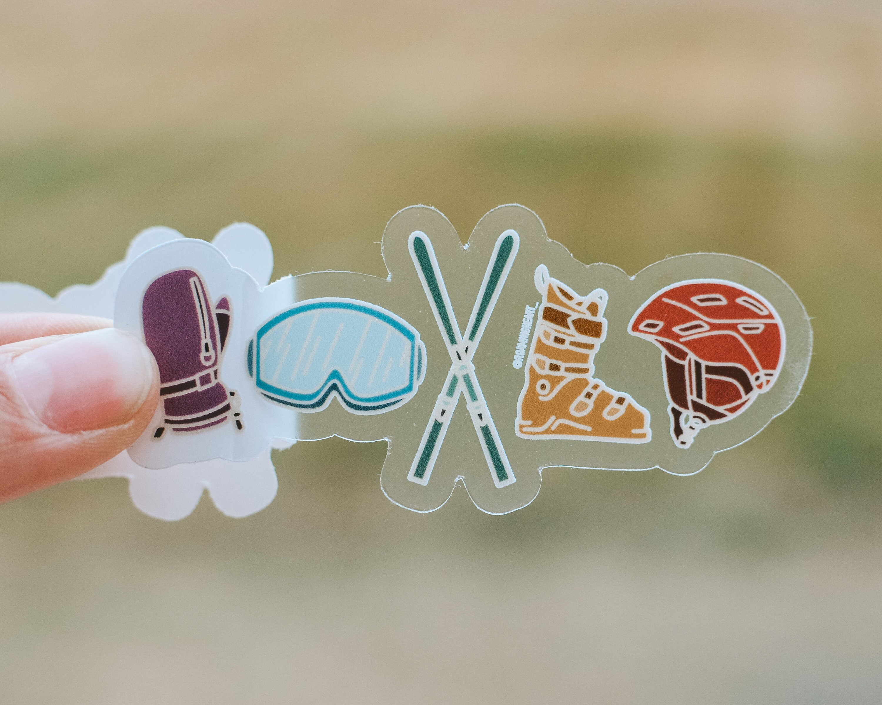 Ski Gear Sticker 3x1 vinyl sticker Winter Ski | Etsy