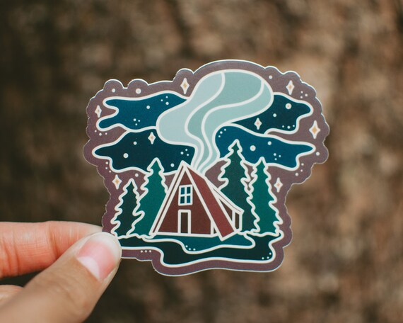 Cabin in the Woods Sticker Wanderlust Travel Vinyl Decal | Etsy