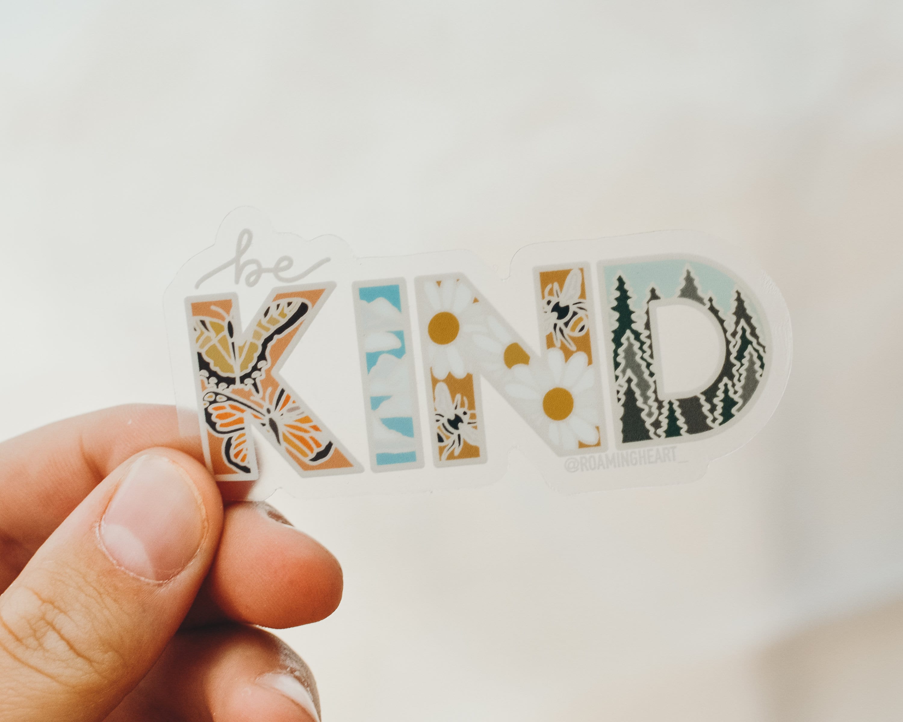 Be Kind Sticker 3x1 Vinyl Sticker Clear Be - Etsy