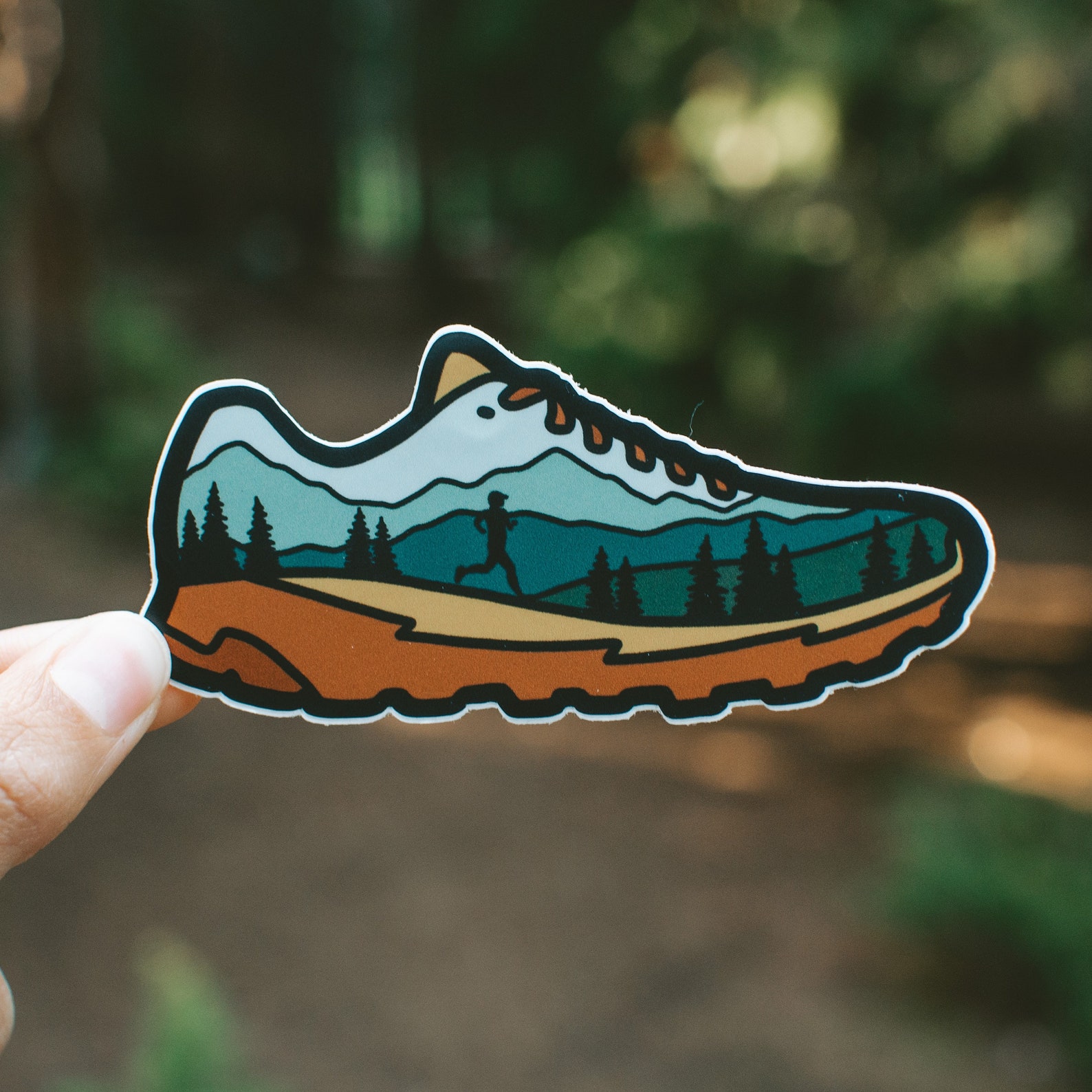 Trail Running Sticker Running Shoe Vinyl Decal - Etsy