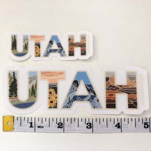 UTAH Clear Sticker Utah State Sticker for Laptop Waterbottle Utah Snow ...