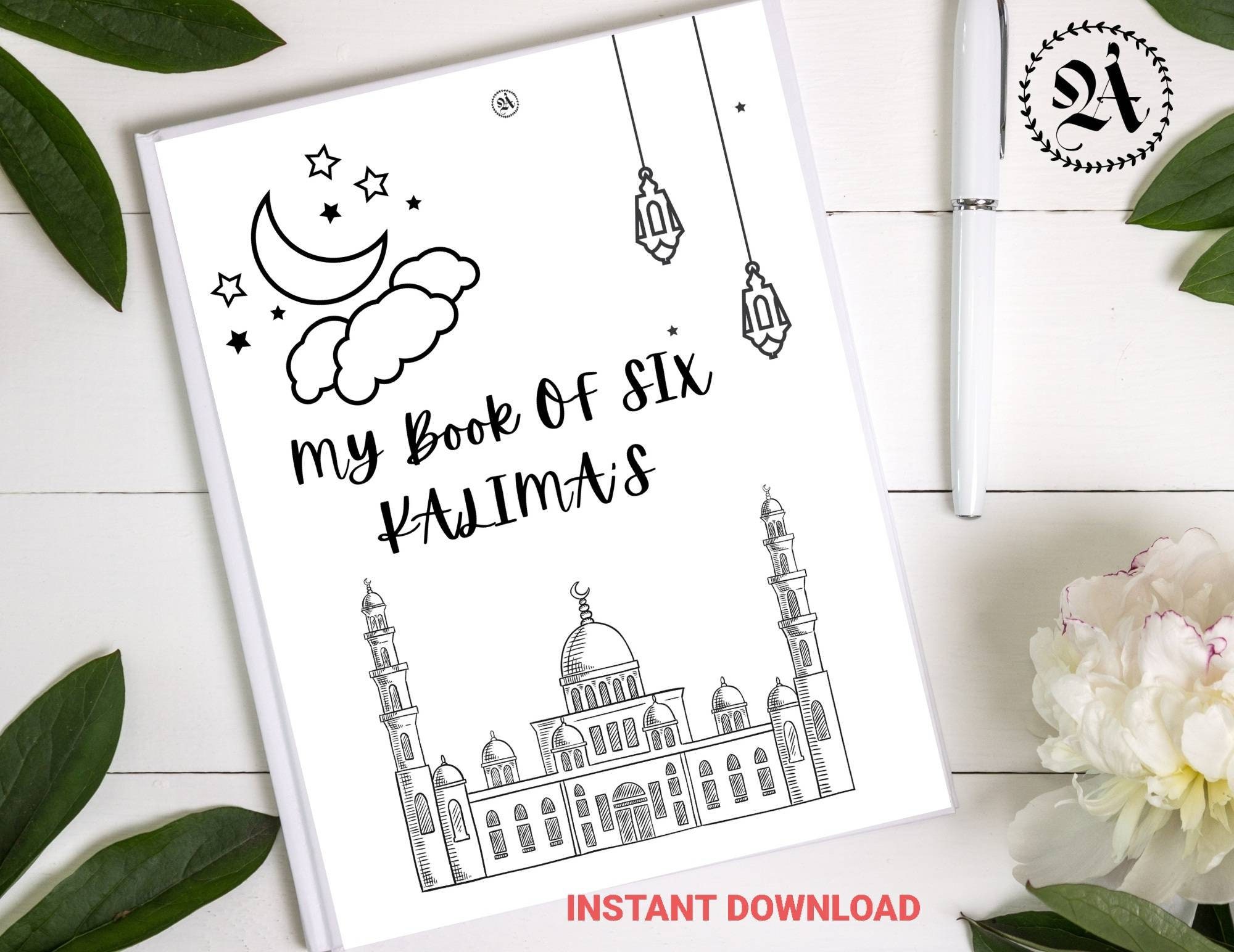My Book of Six Kalima's color Your Own Activity ramadan Kids Activity ...