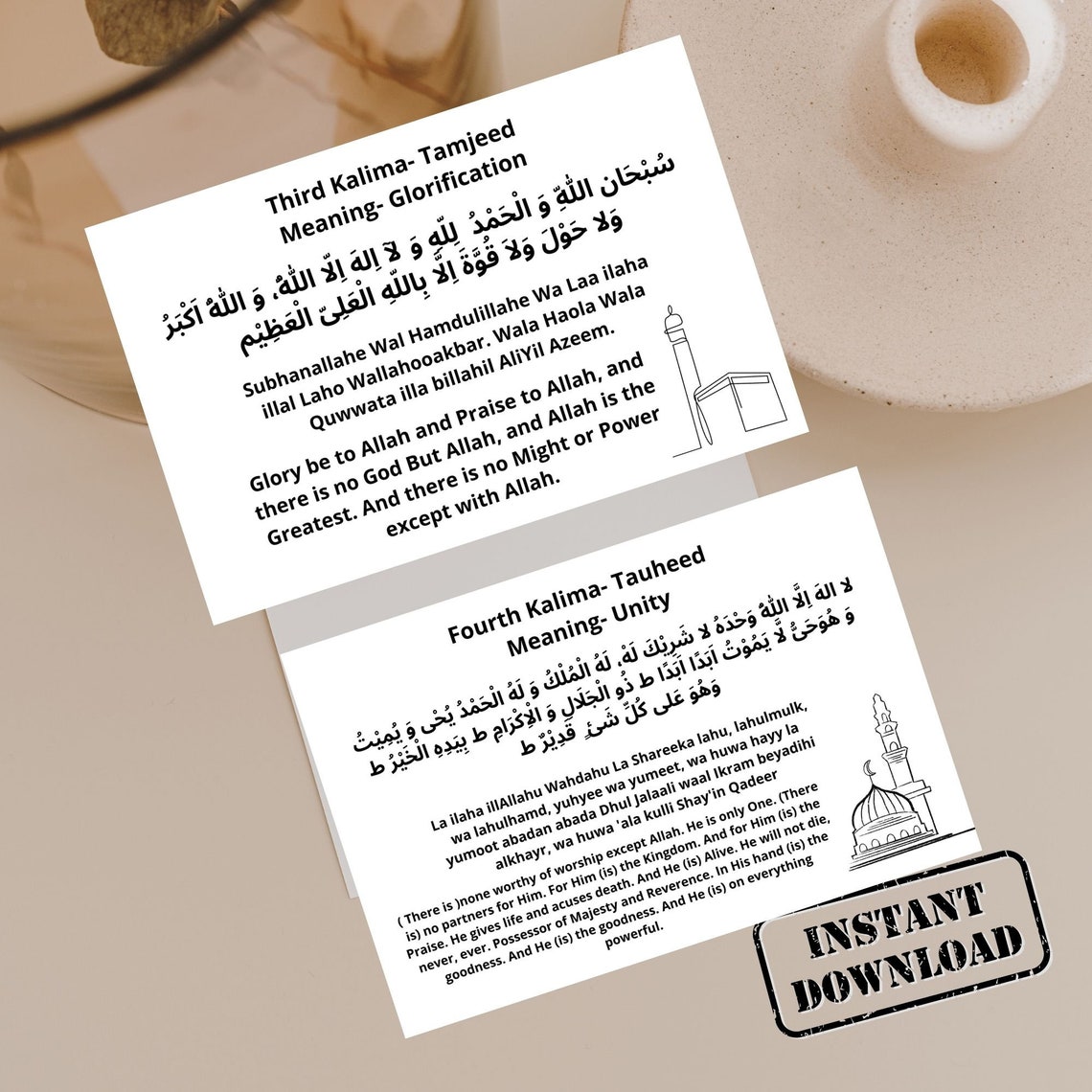 Kalima Cards 6 Kalima Flash Card Ramadan Kids Activity - Etsy