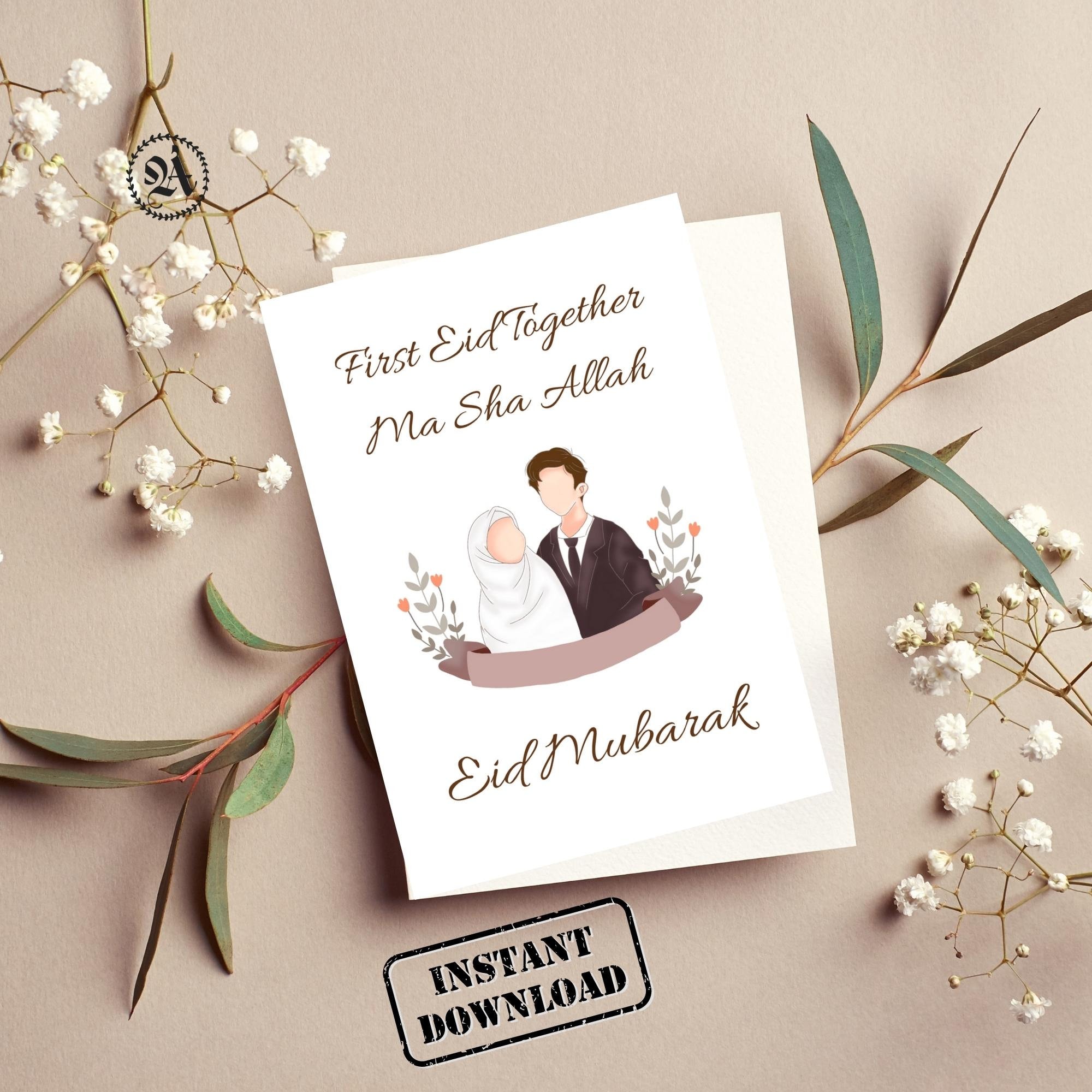 Eid Mubarak Card, First Eid Together Card, Eid Islamic Printable, New ...