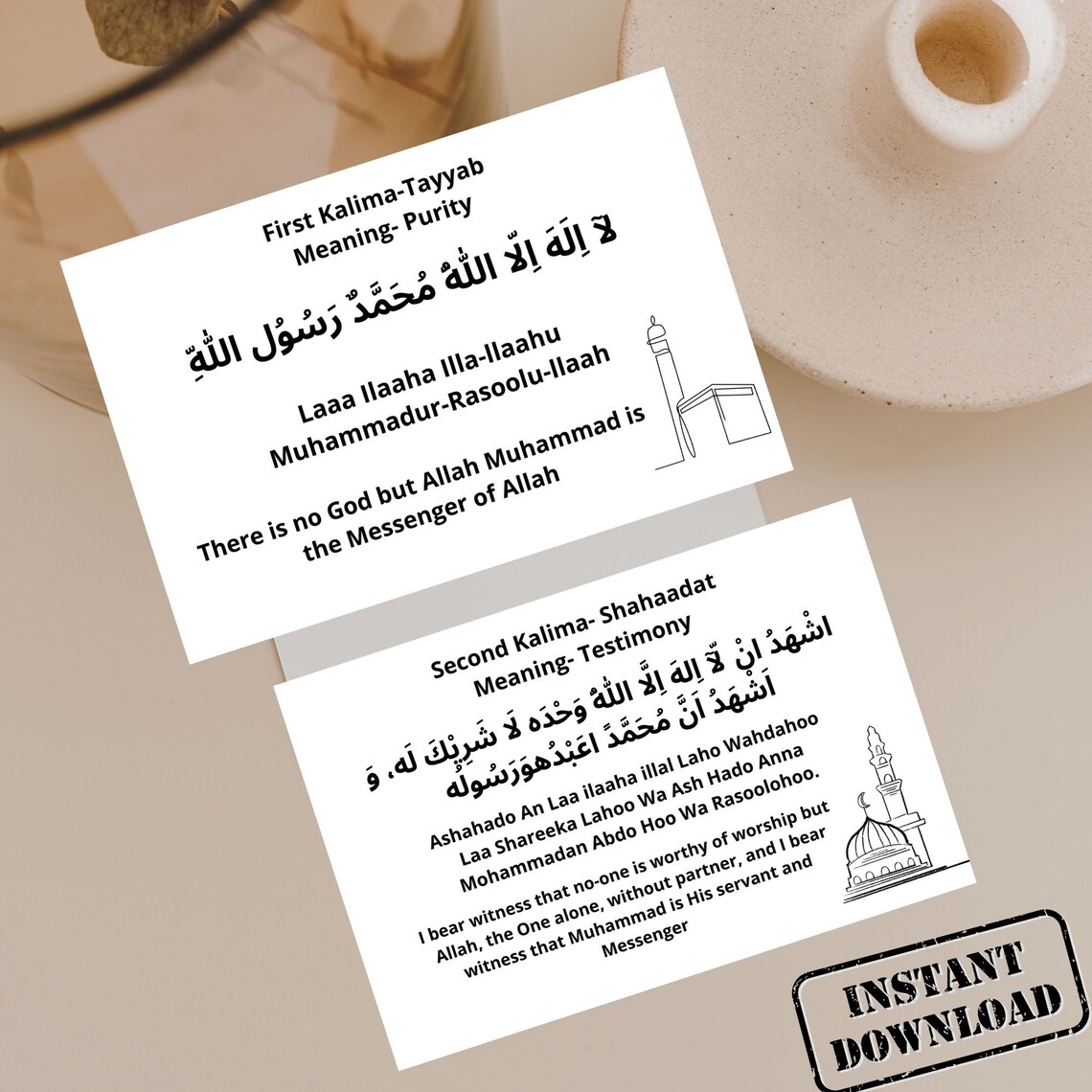 Kalima Cards 6 Kalima Flash Card Ramadan Kids Activity - Etsy