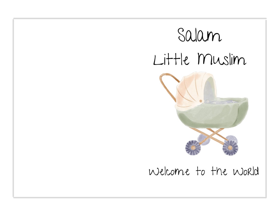 Islamic Baby Mubarak Card Welcome New Baby Card Muslim Baby | Etsy