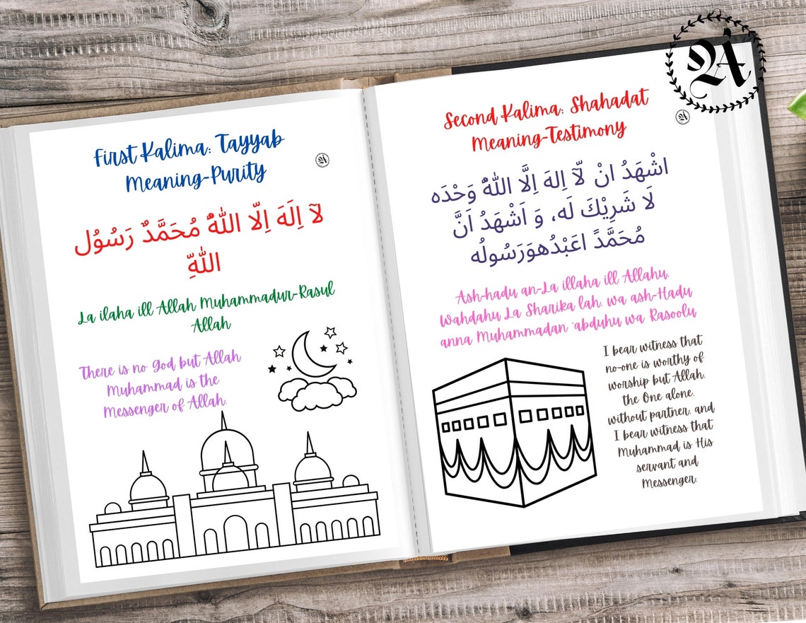 My Book of Six Kalima's color Your Own Activity ramadan Kids Activity ...