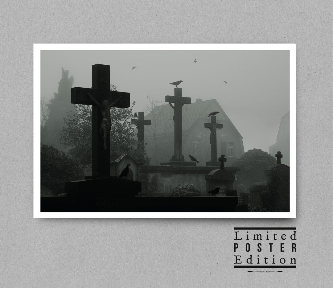 Poster Crow Cemetery Gothic Friedhof Krähe Print - Etsy