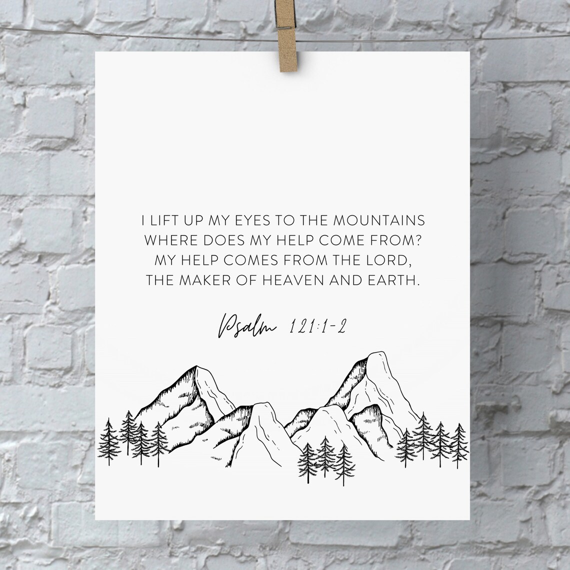 PRINTABLE Psalm 121:1-2 Printable Scripture Bible Verse Wall - Etsy