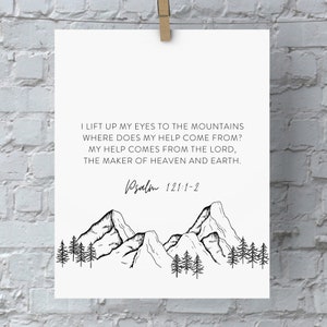 PRINTABLE Psalm 121:1-2 Printable Scripture Bible Verse Wall - Etsy