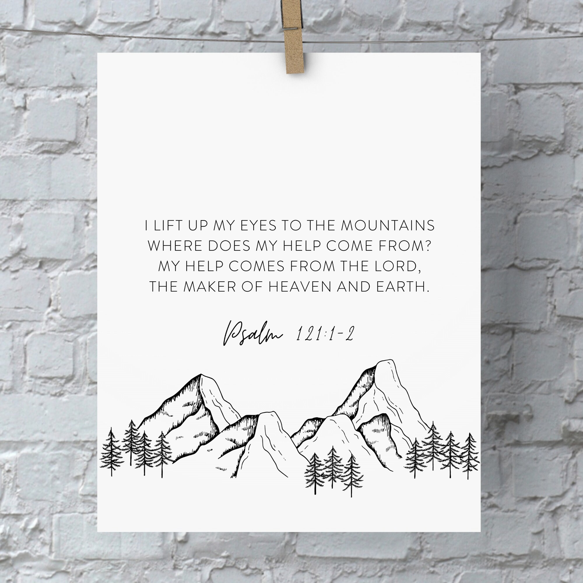 PRINTABLE Psalm 121:1-2 Printable Scripture Bible Verse Wall - Etsy