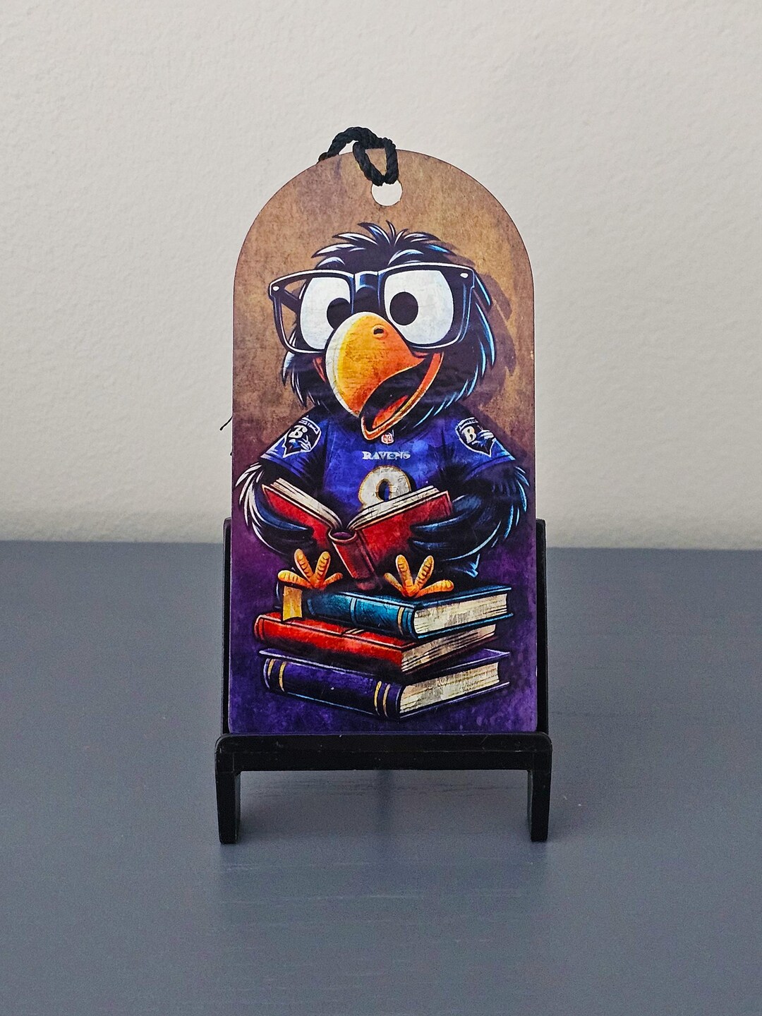Reading Raven Cartoon Baltimore Football 4x2 Inch Metal Bookmark With ...