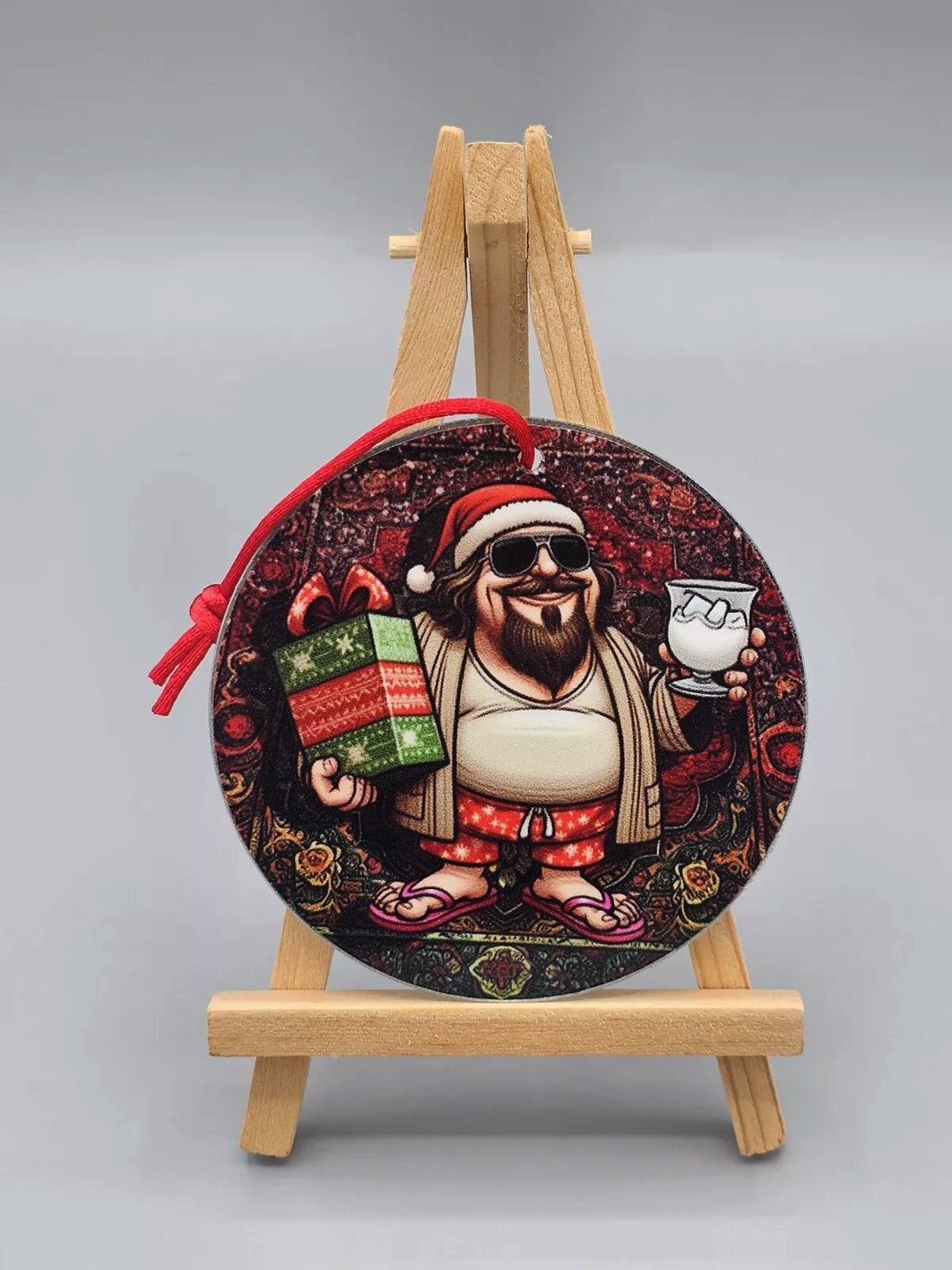 The "santa Dude" Big Lebowski Caricature Art Christmas Metal Holiday ...