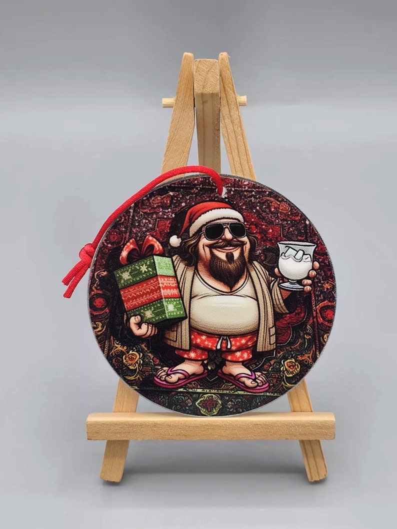 The "santa Dude" Big Lebowski Caricature Art Christmas Metal Holiday ...