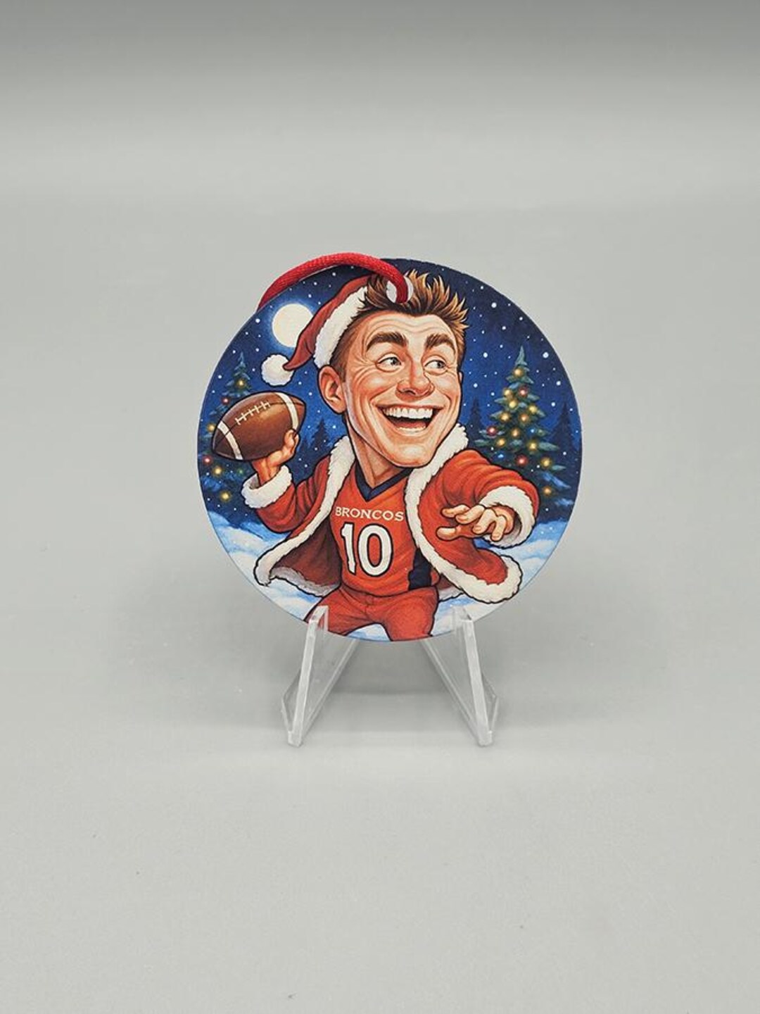 Denver Football QB Santa Bo Caricature Festive Holiday Christmas Tree ...