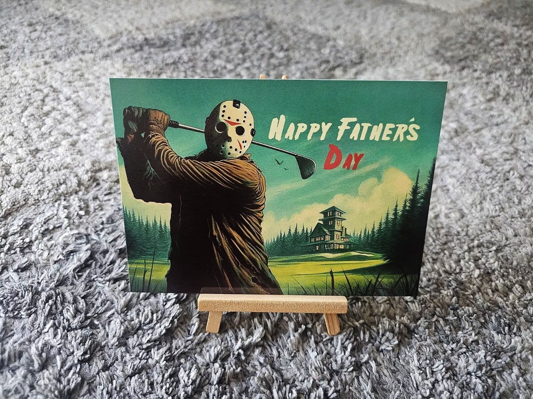 FRIDAY THE 13TH Jason Voorhees Golfing Happy Father's Day 5X7 Greeting ...