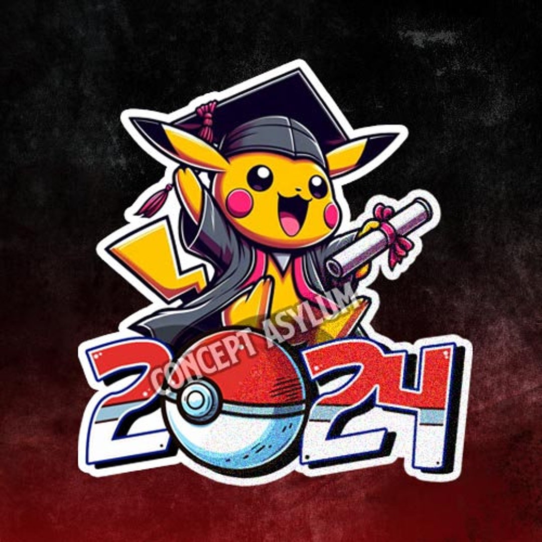 Graduation Class of 2024 Pikachu Full Color Weatherproof Decal Pokemon ...