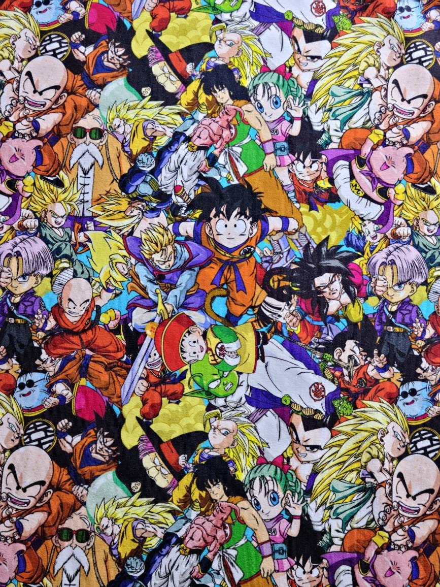 Sewing & Fiber Cotton Fabric 9x44 DrgonnBall Anime Fabric Quarter 14 ...