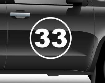 2x Custom Number Circle Rally Racing Decal Vinyl Sticker | Etsy