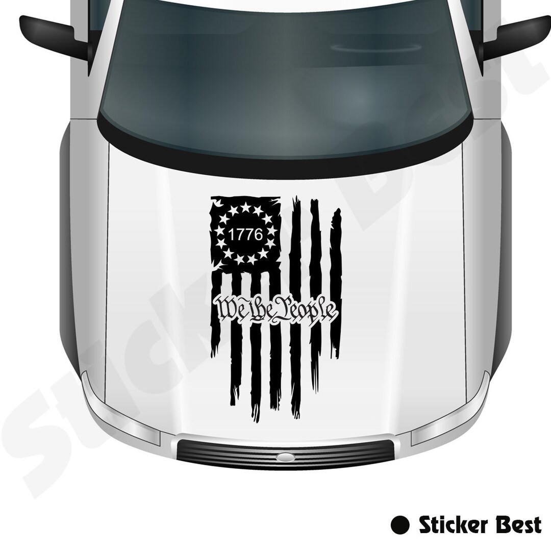 US Flag 1776 Decals, Distressed Flag Decals, We the People 1776 Decal ...