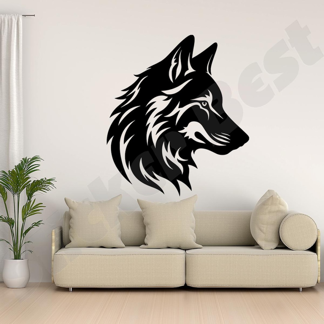 Wolf Decal, Wolf Head Decal, Wolf Sticker, Wolf Head Decals for Home ...
