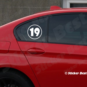 2x Custom Number Rally Racing Circle Decals Vinyl Stickers - Etsy