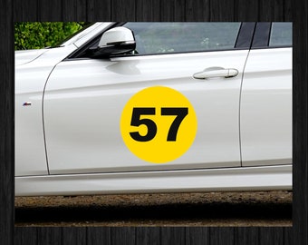 2x Custom Number Circle Rally Racing Decal Vinyl Sticker | Etsy