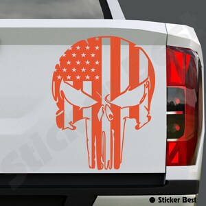 Skull Flag Decals, Skull Distressed Flag Decals, Skull Us Flag Decal ...