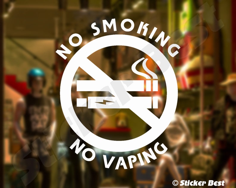 No Smoking or Vaping Decal Sign Sticker Business Store Shop - Etsy