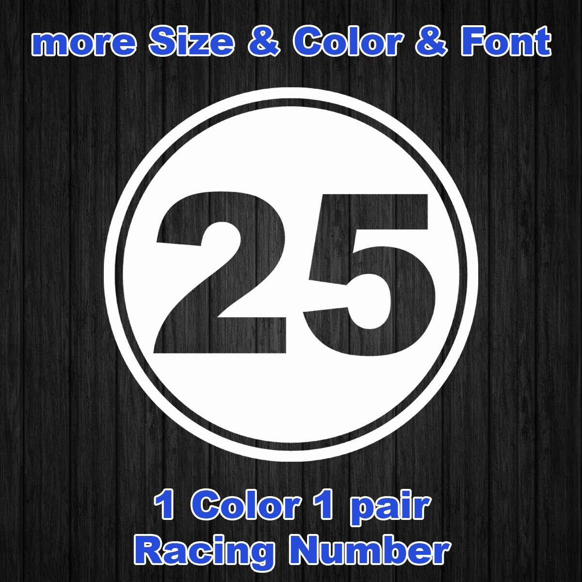 2x Custom Number Circle Rally Racing Decal Vinyl Sticker | Etsy