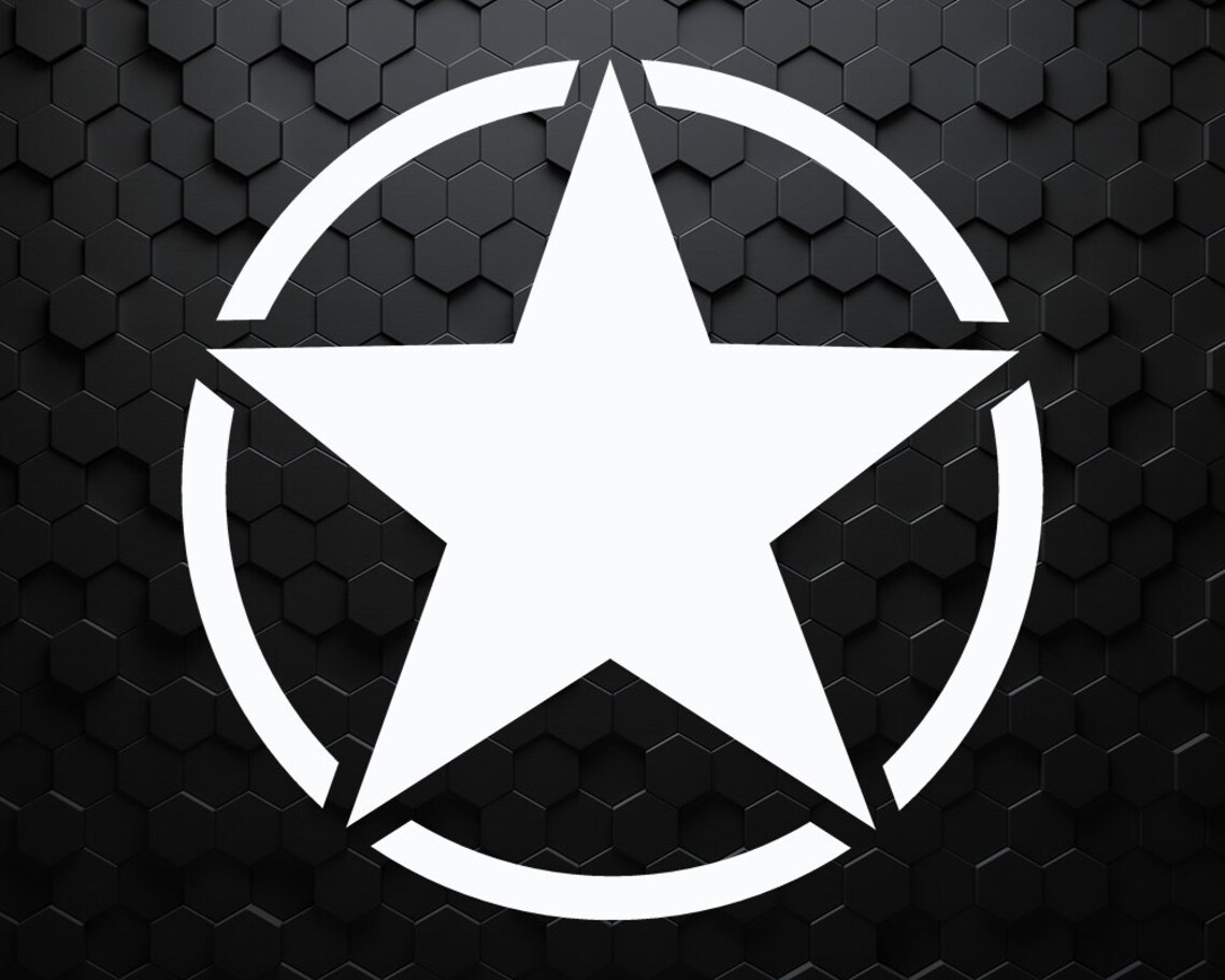 Round Star Army Star Decal Sticker Car Auto Jeep Window Door | Etsy