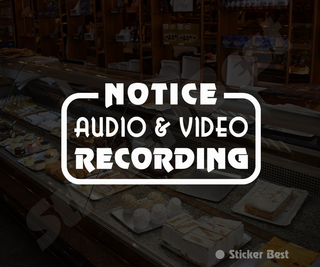 Audio & Video Recording Notice Decals Sticker Door Window Wall Decal - Etsy