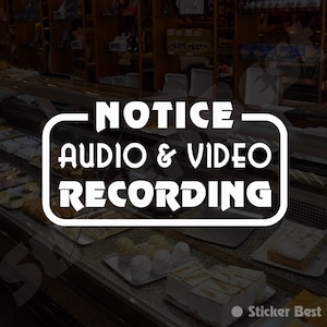 Audio & Video Recording Notice Decals Sticker Door Window Wall Decal - Etsy