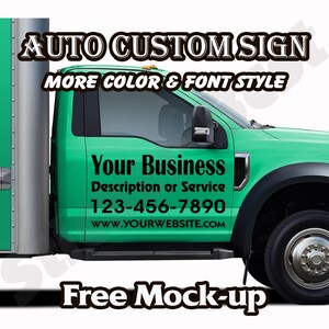 Auto Custom Sign Decals Sticker Car Door Window Business Sign - Etsy