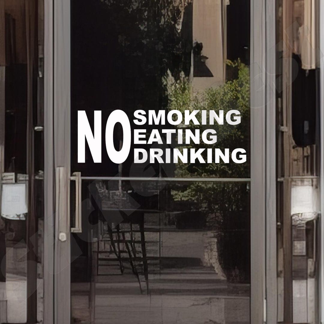 No Smoking Decals No Eating Decals No Drinking Decals Prohibition ...