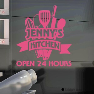 Kitchen With Name Decals Open 24 Hours Decals Kitchen Wall Decals ...